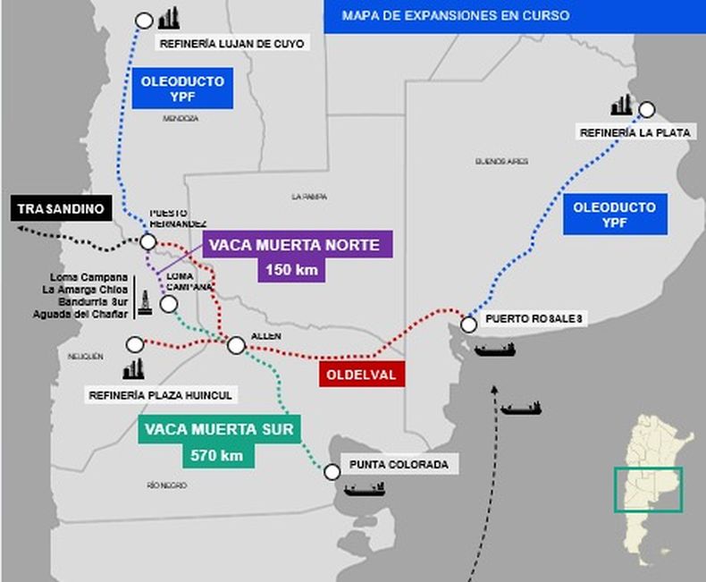 Vaca Muerta: traigan oleoductos, petróleo sobra